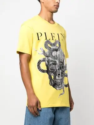 Philipp Plein Snake-print Short-sleeve T-shirt - Yellow