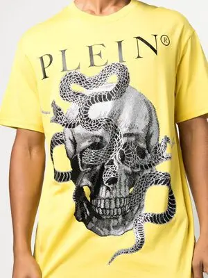 Philipp Plein Snake-print Short-sleeve T-shirt - Yellow