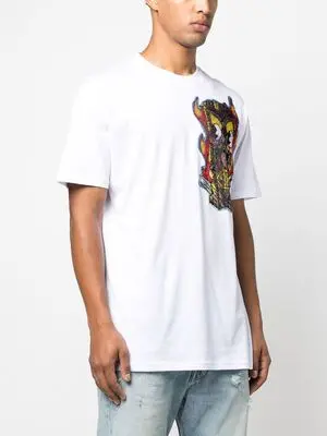 Philipp Plein Hawaii Embellished Short-sleeve T-shirt - White