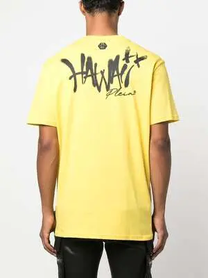 Philipp Plein Graphic-print Crystal-embellished T-shirt - Yellow