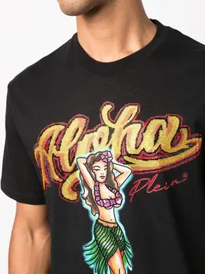 Philipp Plein Hawaii Embellished Short-sleeve T-shirt - Black