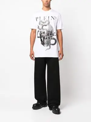 Philipp Plein Snake-print Short-sleeve T-shirt - White