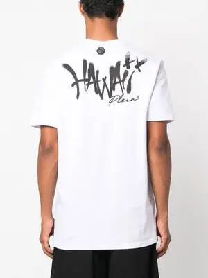 Philipp Plein Graphic-print Crystal-embellished T-shirt - White