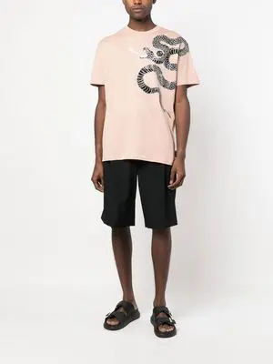 Philipp Plein Embellished Snake-print T-shirt - Neutrals