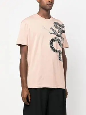 Philipp Plein Embellished Snake-print T-shirt - Neutrals