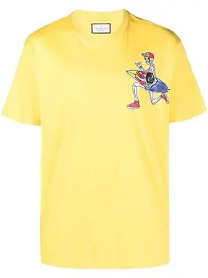 Philipp Plein Hawaii Graphic-print Cotton T-shirt - Yellow