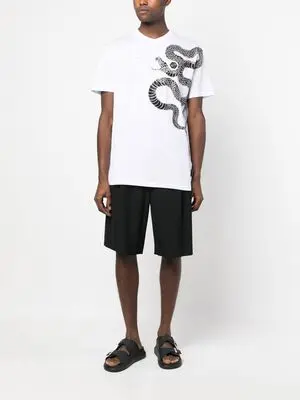 Philipp Plein Embellished Snake-print T-shirt - White