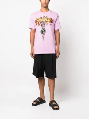 Philipp Plein Graphic-print Crystal-embellished T-shirt - Purple