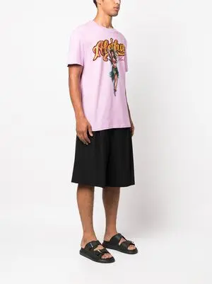 Philipp Plein Graphic-print Crystal-embellished T-shirt - Purple