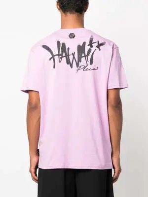 Philipp Plein Graphic-print Crystal-embellished T-shirt - Purple