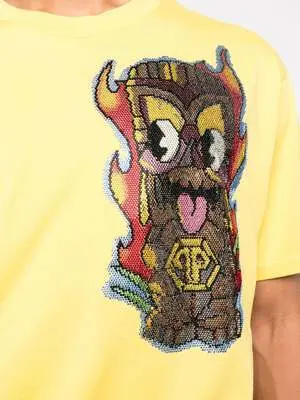 Philipp Plein Hawaii Embellished Short-sleeve T-shirt - Yellow