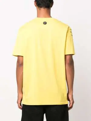 Philipp Plein Skull Bones Logo-print T-shirt - Yellow