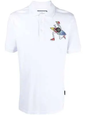 Philipp Plein Graphic-print Polo Shirt - White