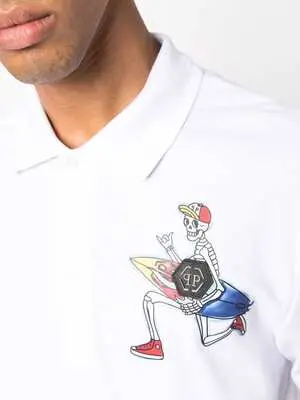 Philipp Plein Graphic-print Polo Shirt - White