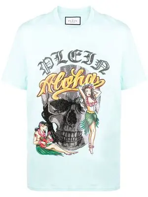 Philipp Plein Hawaii Short-sleeve T-shirt - Blue