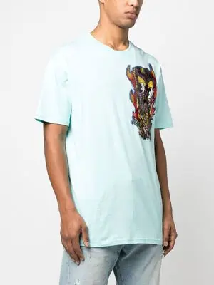 Philipp Plein Hawaii Embellished Short-sleeve T-shirt - Blue