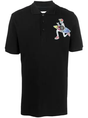 Philipp Plein Graphic-print Polo Shirt - Black