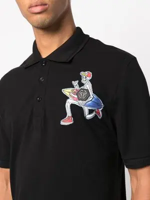 Philipp Plein Graphic-print Polo Shirt - Black