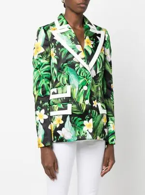 Philipp Plein Floral-print Single-breasted Blazer
