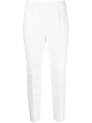 Peserico Cropped Tapered-leg Trousers - White