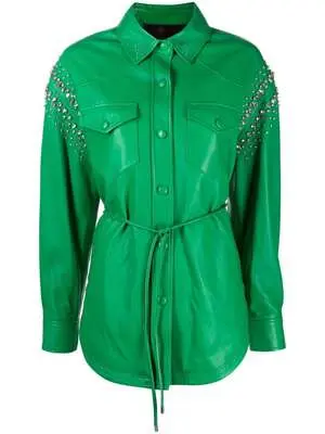 Philipp Plein Stud-embellished Leather Shirt