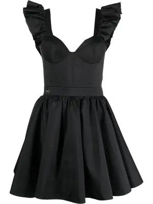 Philipp Plein Ruffled Mini Dress - Black