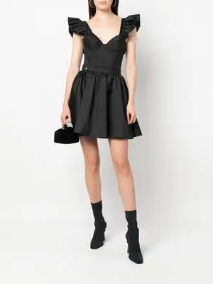 Philipp Plein Ruffled Mini Dress - Black