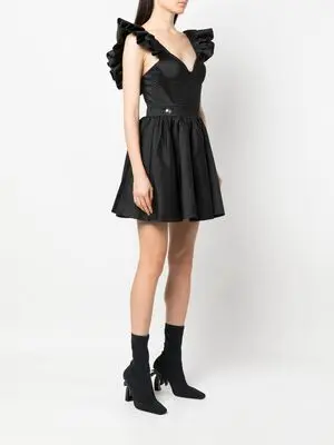 Philipp Plein Ruffled Mini Dress - Black