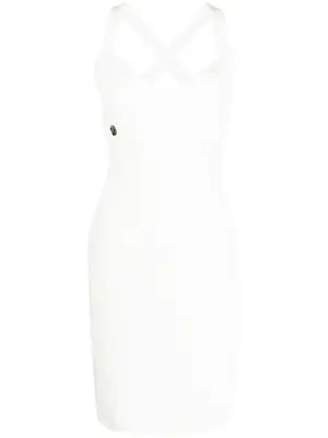Philipp Plein Silk Mini Dress - White
