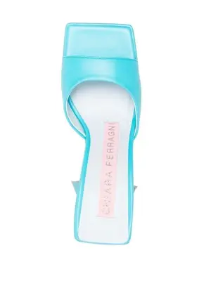 CHIARA FERRAGNI Square-toe Block-heel Sandals - Blue