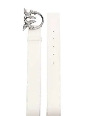Pinko Love Birds High Leather Belt - White