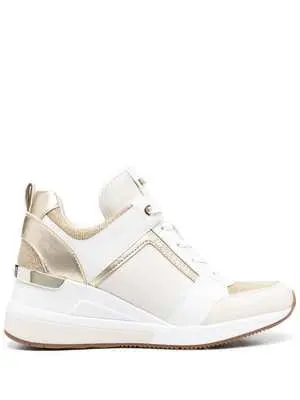 Michael Kors Wedge-heel Lace-up Sneakers - Neutrals
