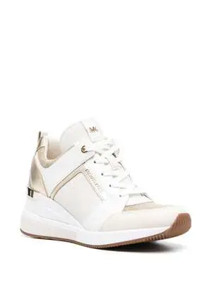 Michael Kors Wedge-heel Lace-up Sneakers - Neutrals