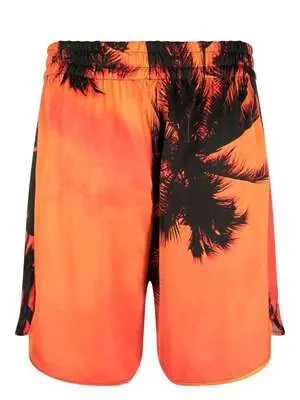 BLUE SKY INN Palm-tree Print Swim Shorts - Orange