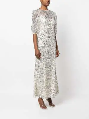 SELF-PORTRAIT Sequin-embellished Maxi Dress