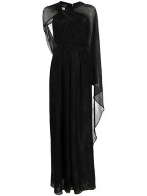 Talbot Runhof Cape Wide-leg Jumpsuit - Black