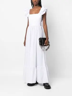 Philipp Plein Ruffle-detail Maxi Dress - White