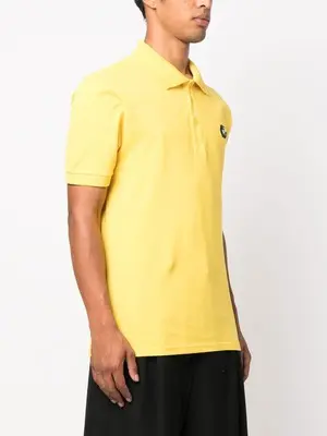 Philipp Plein Skull And Bones Cotton Polo Shirt - Yellow
