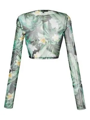 Philipp Plein Hawaii-print Cropped Top