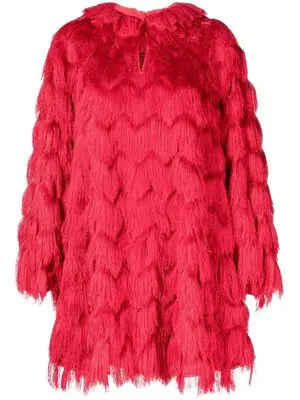 Shiatzy Chen Shift Dress With Fringe Detailing