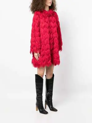 Shiatzy Chen Shift Dress With Fringe Detailing