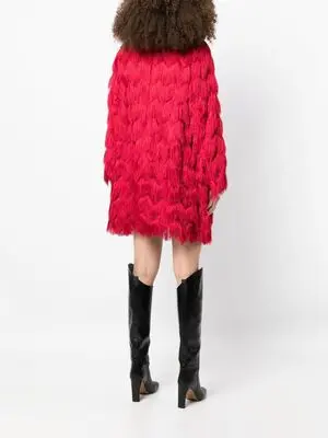 Shiatzy Chen Shift Dress With Fringe Detailing