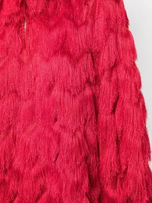 Shiatzy Chen Shift Dress With Fringe Detailing
