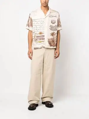 Rhude Cigar-print Short-sleeve Shirt