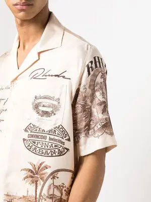 Rhude Cigar-print Short-sleeve Shirt