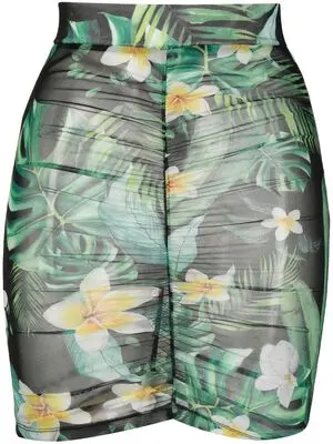 Philipp Plein Graphic-print Mini Skirt - Green