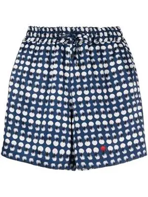 Kiton Spot-print Silk Shorts