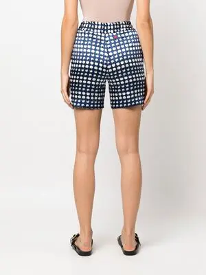 Kiton Spot-print Silk Shorts