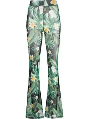 Philipp Plein Hawaii-print Flared Trousers