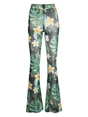 Philipp Plein Hawaii-print Flared Trousers